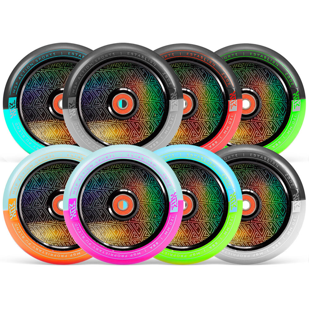 MGP MFX CORRUPT 120MM PRO STUNT SCOOTER WHEELS inc BEARINGS PAIR – BLUE ...
