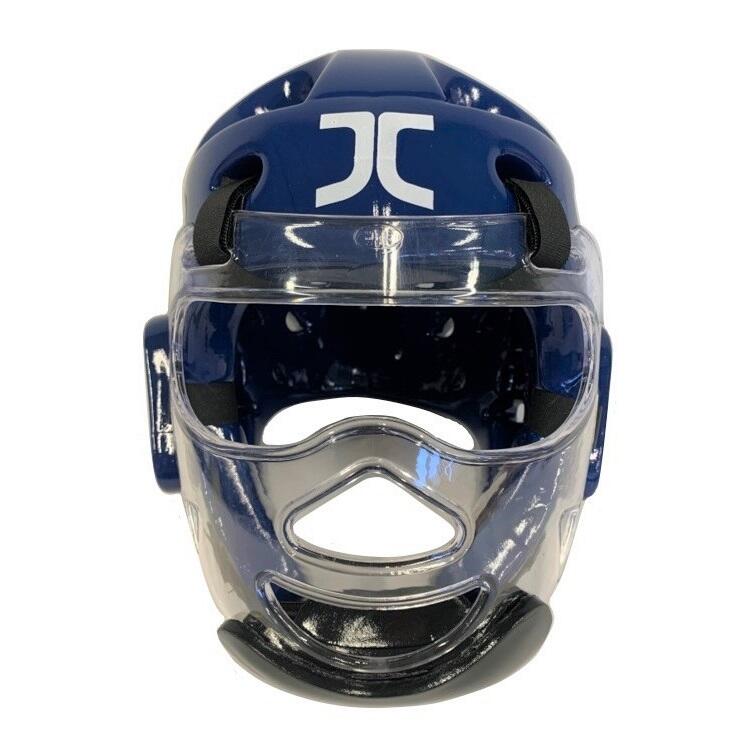 Taekwondo Head Guard With Face Mask (WT Approved) Blue