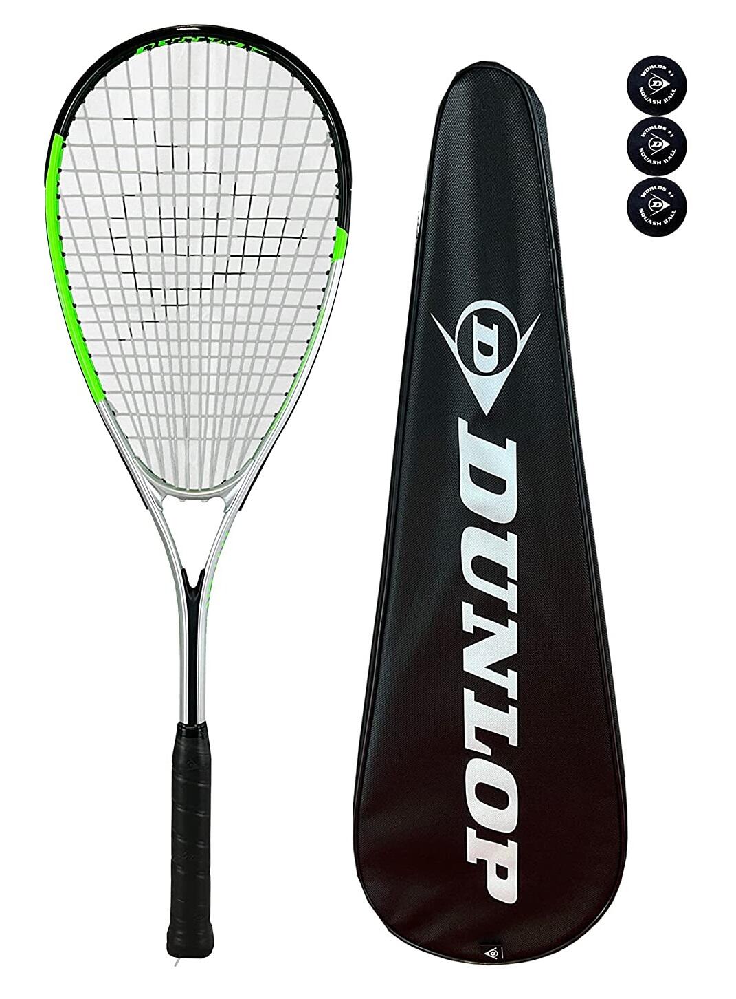 Dunlop Hyper Lite Max Squash Racket, inc Squash Balls & Full Protective ...