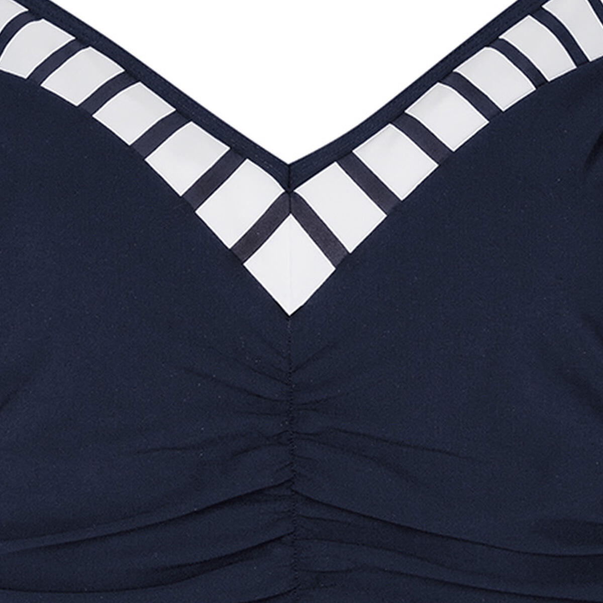 Women's Basic Blue One-Piece Swimsuit with Deep Back and Soft Cups ...