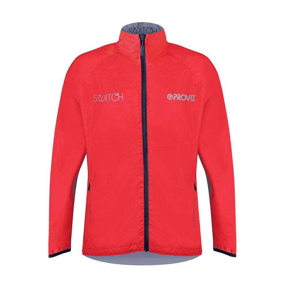 Proviz Men's Reflective Switch Waterproof Cycling Jacket - Red | Decathlon