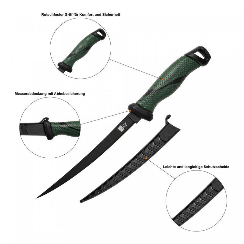 Filetiermesser Fisch Beschichtet Korrosionsbeständig als Angelmesser ...