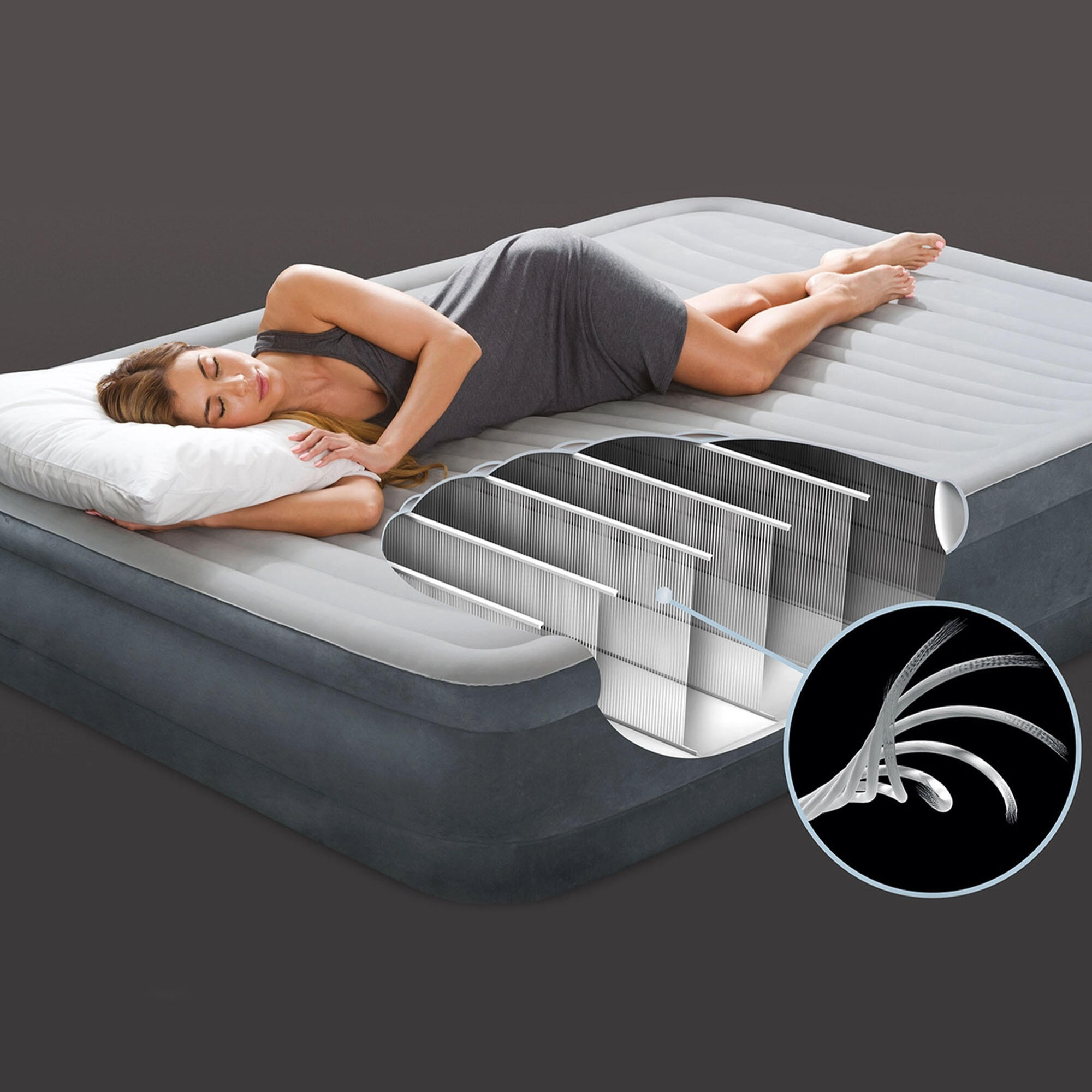 Cama de aire Fiber-Tech Comfort-Plush INTEX - 152x203x33 cm | Decathlon