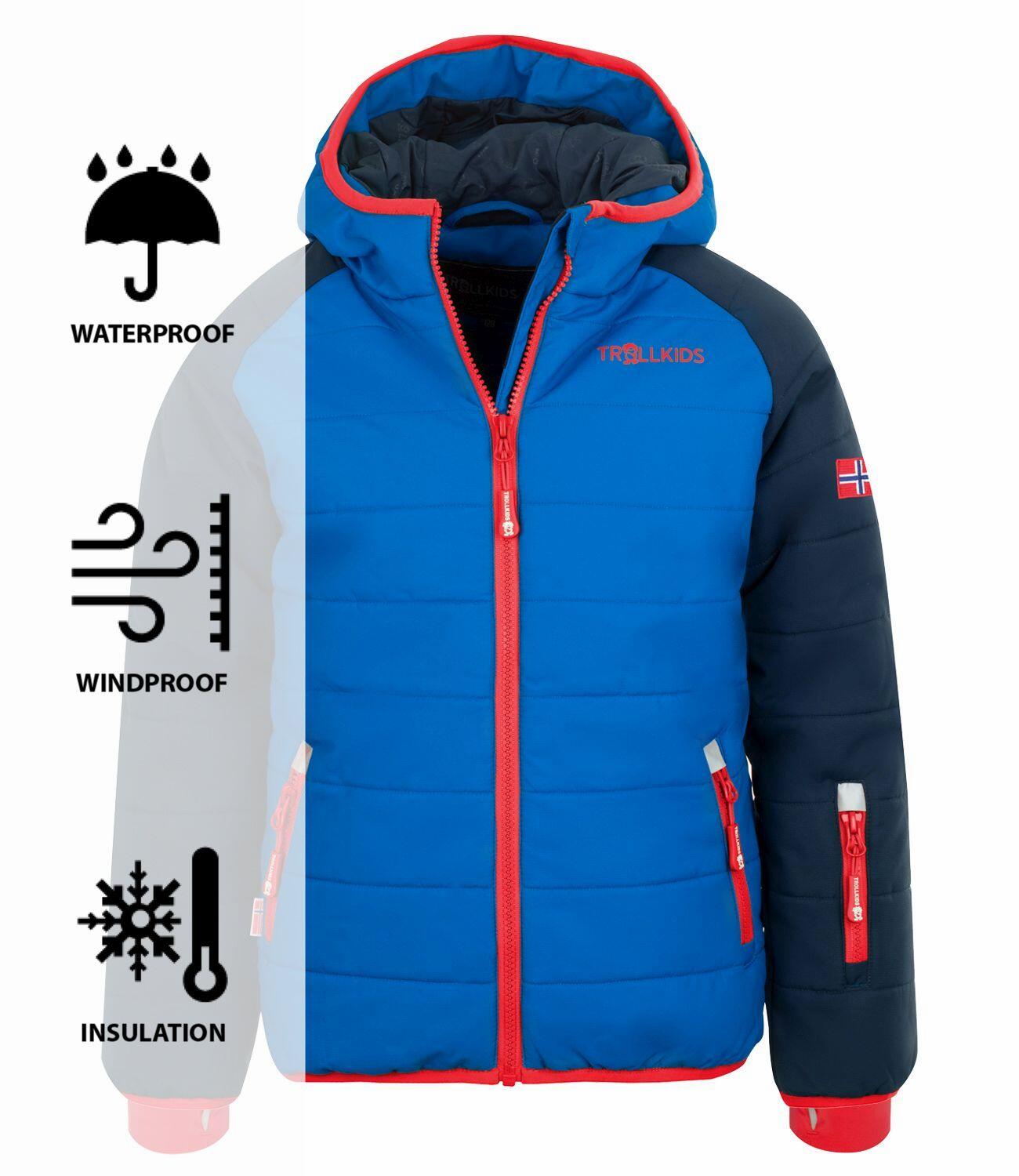 Hafjell PRO Kids' Ski Jacket Navy Polyester 6000 mm TROLLKIDS | Decathlon