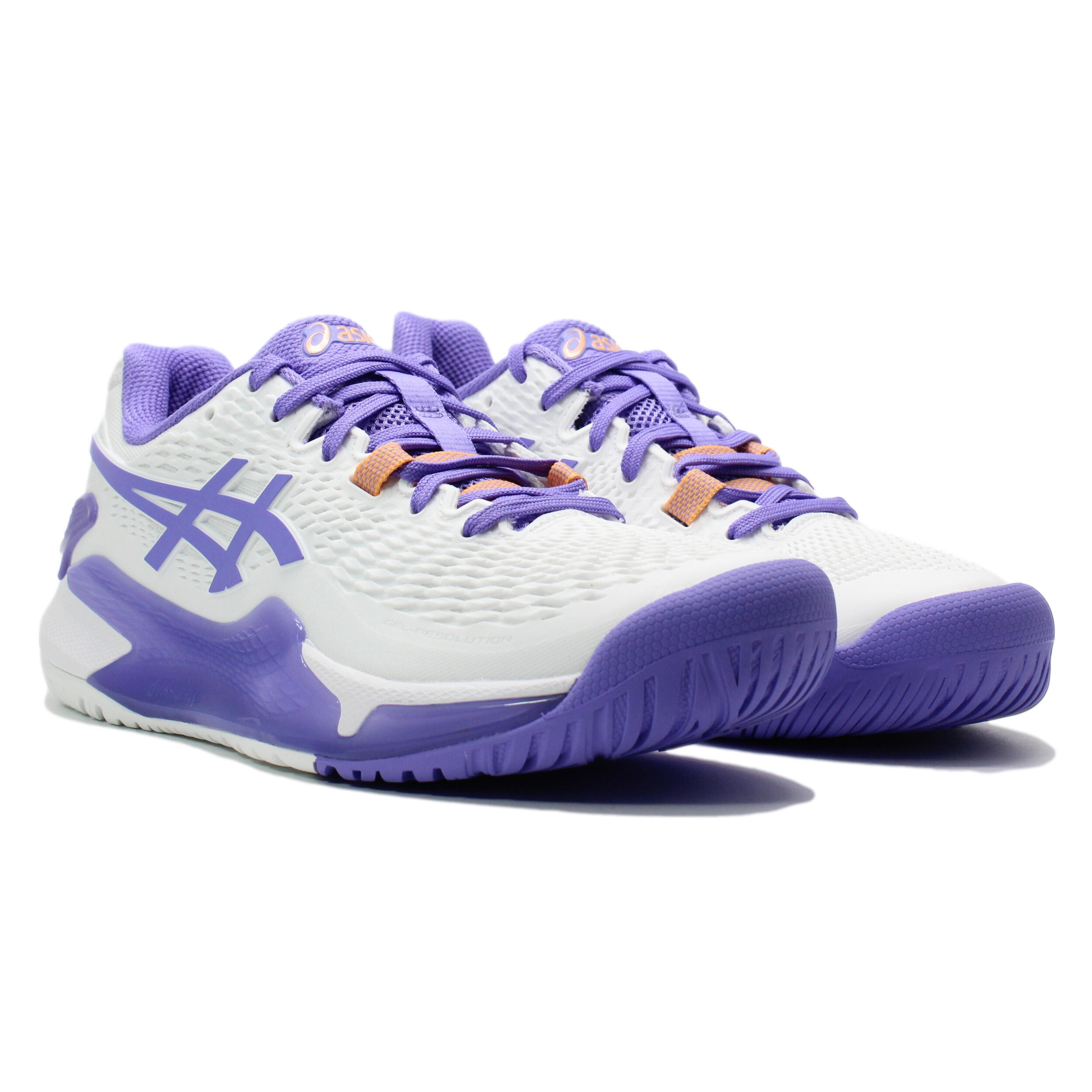 Women's White And Purple Asics Gel-resolution 9 1042a208-101 Shoes ...