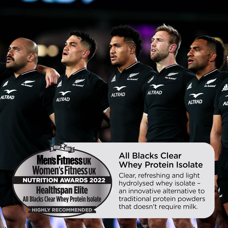 Healthspan Elite All Blacks Clear Whey Protein Isolate 750g Orange ...