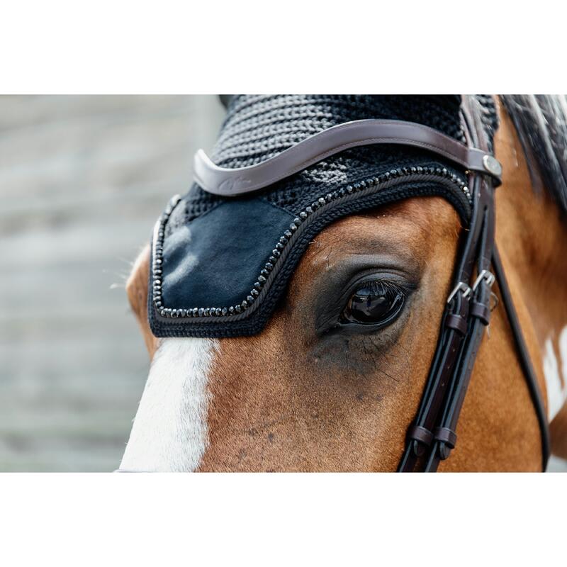 Bonnet anti-mouche Wellington velvet pearls noir KENTUCKY HORSEWEAR | Decathlon