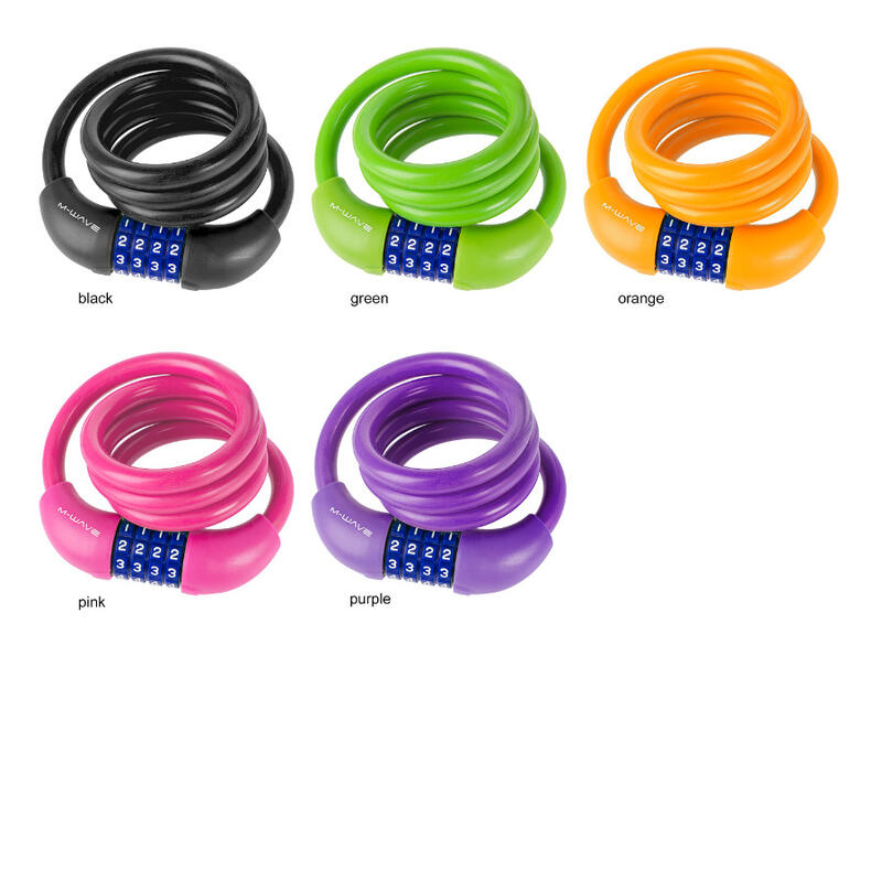 Spiraalslot cijfercombinatie silicone 1000 x 12 mm zwart | M-WAVE ...