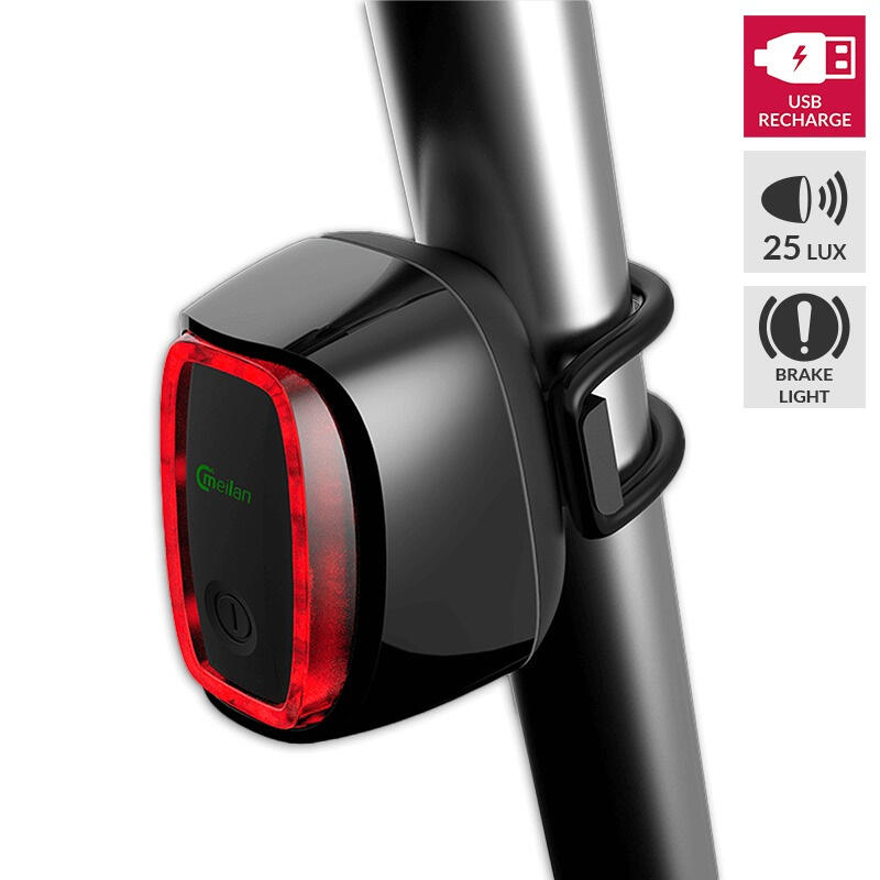 Achterlicht met remlicht USB 25 Lux X6 | MEILAN | Decathlon.nl