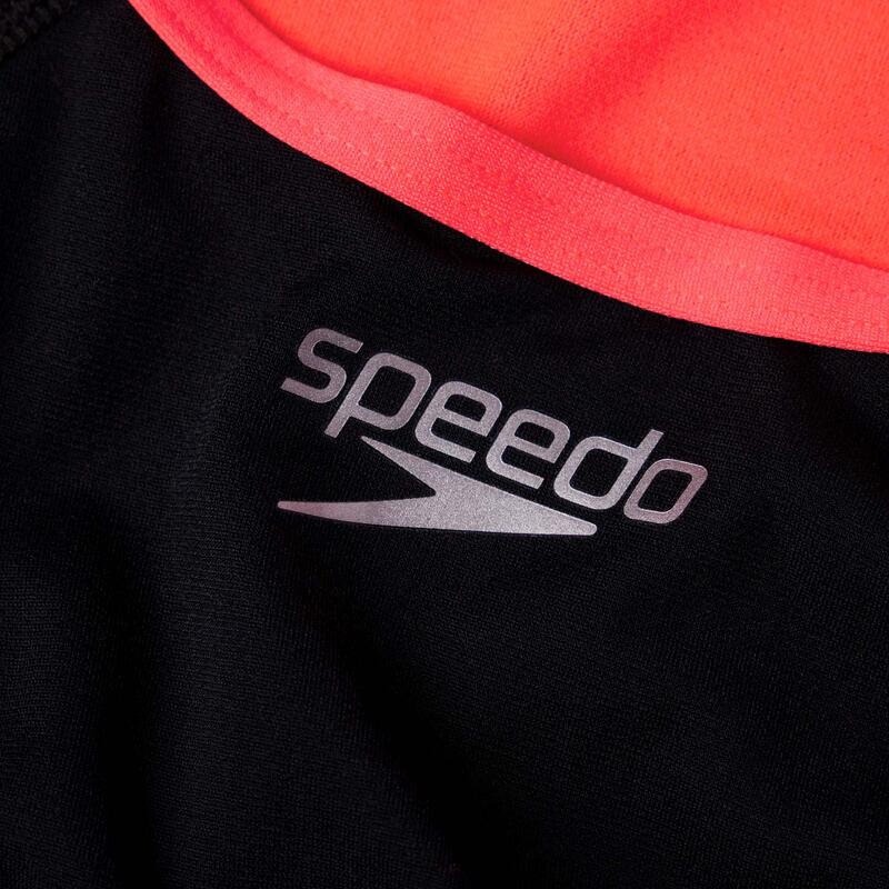 SPEEDO Speedo Girl's Polka Melt Placement Vback Swimsuit - Black/ Red ...