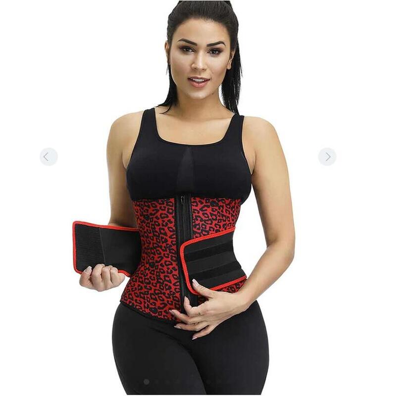 Női SlimBody Fitness öv, fekete piros, neoprén SLIMBODY - Decathlon