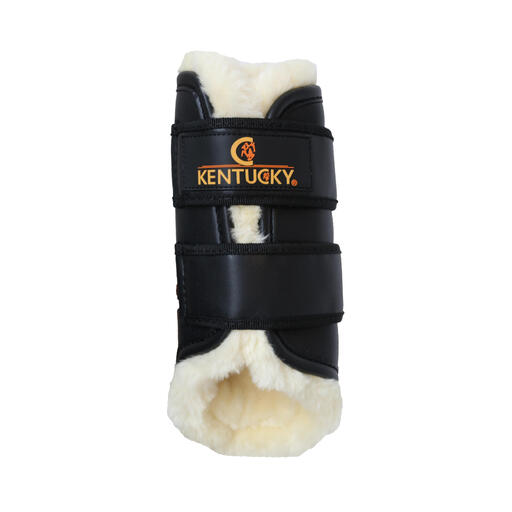 Horse gaiters open leather hindquarters Kentucky Tunout - Decathlon