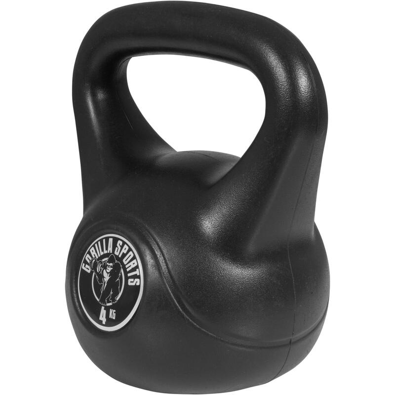 LOT DE 2 KETTLEBELLS NOIRS EN PLASTIQUE | MUSCULATION | 14KG ET 16KG ...