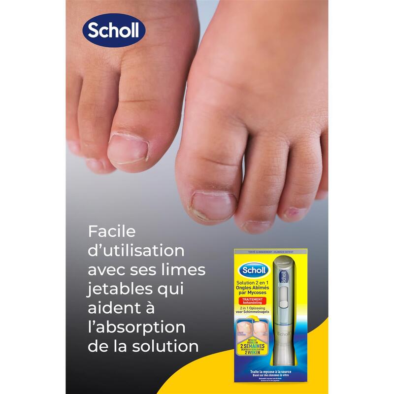 Solution 2 en 1 Traitement Ongles Abîmés par Mycose 3,8ml SCHOLL | Decathlon