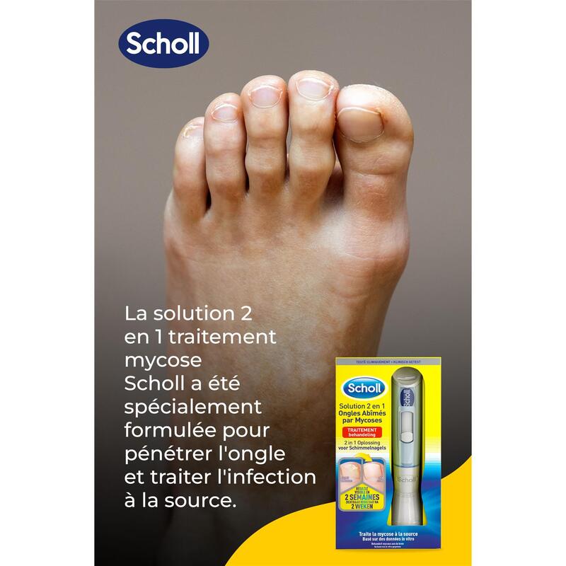 Solution 2 en 1 Traitement Ongles Abîmés par Mycose 3,8ml SCHOLL | Decathlon