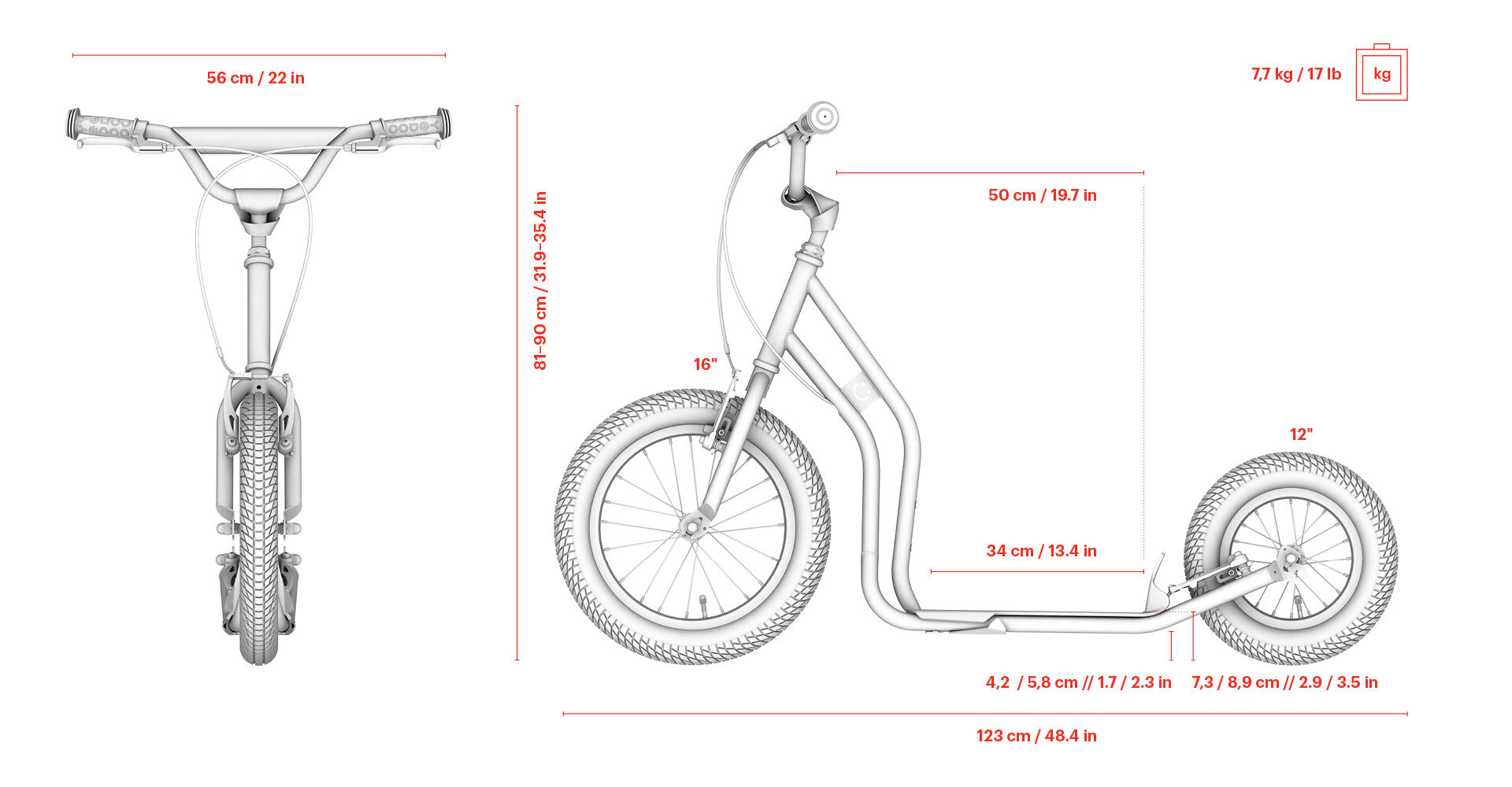 Scooter mit Lufträder Wzoom Emoji Blau YEDOO | Decathlon