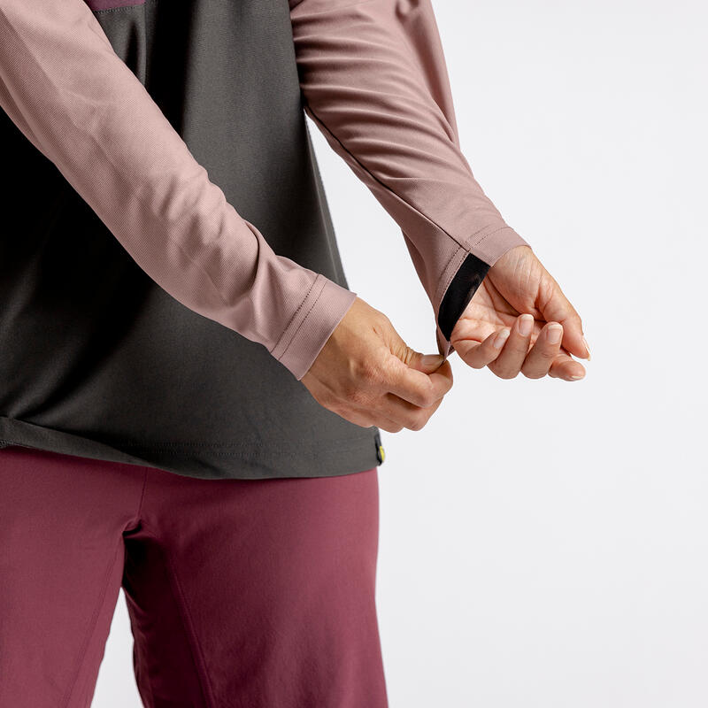 Flow XTG Vrouwen Lange Mouw Henley - Antraciet / Rozijn | IXS ...