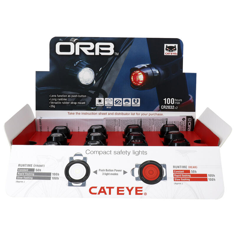 CatEye Orb Front & Rear Bike Light Retail Box Kit (12pcs) CATEYE ...