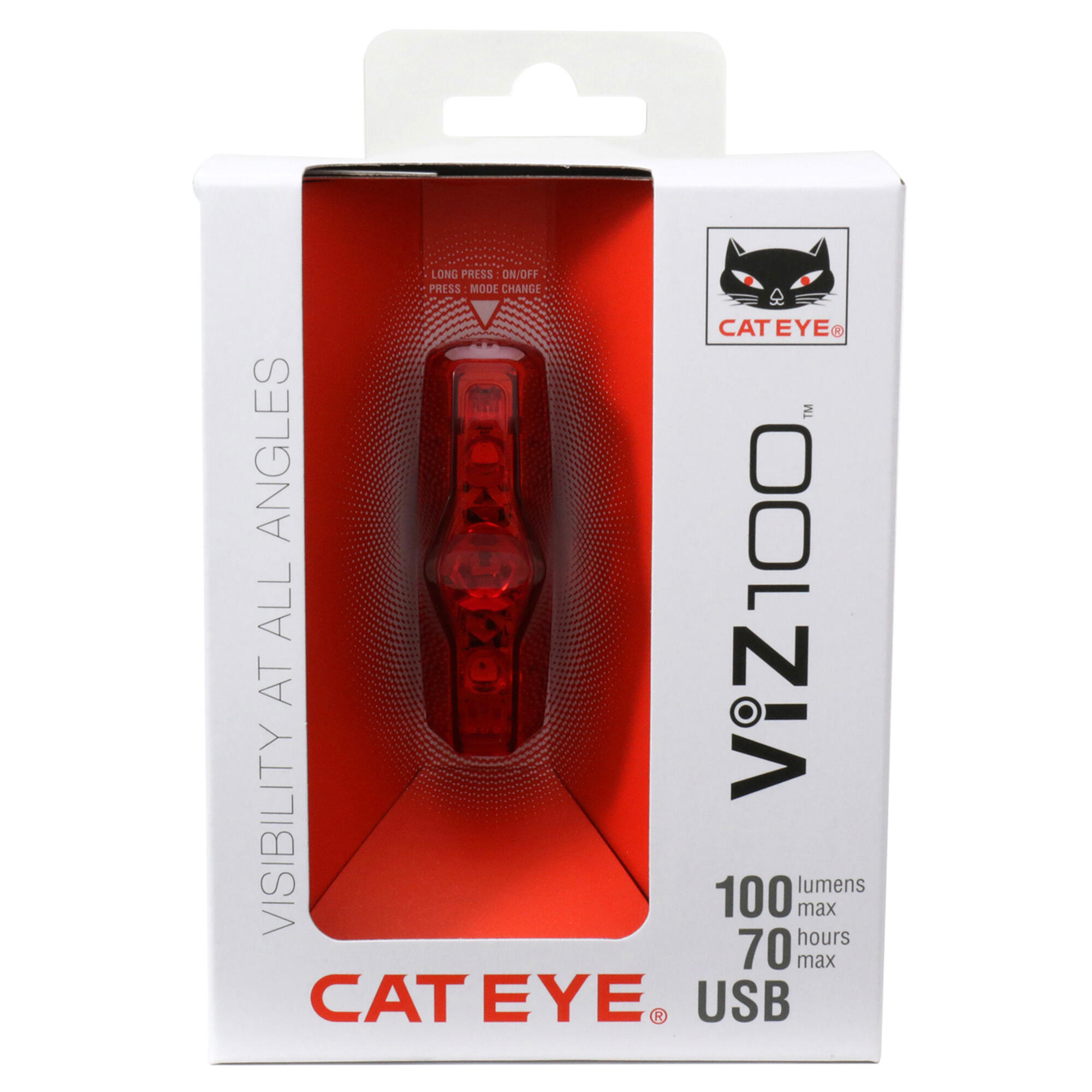 CatEye VIZ 100 Rear Bike Light CATEYE | Decathlon