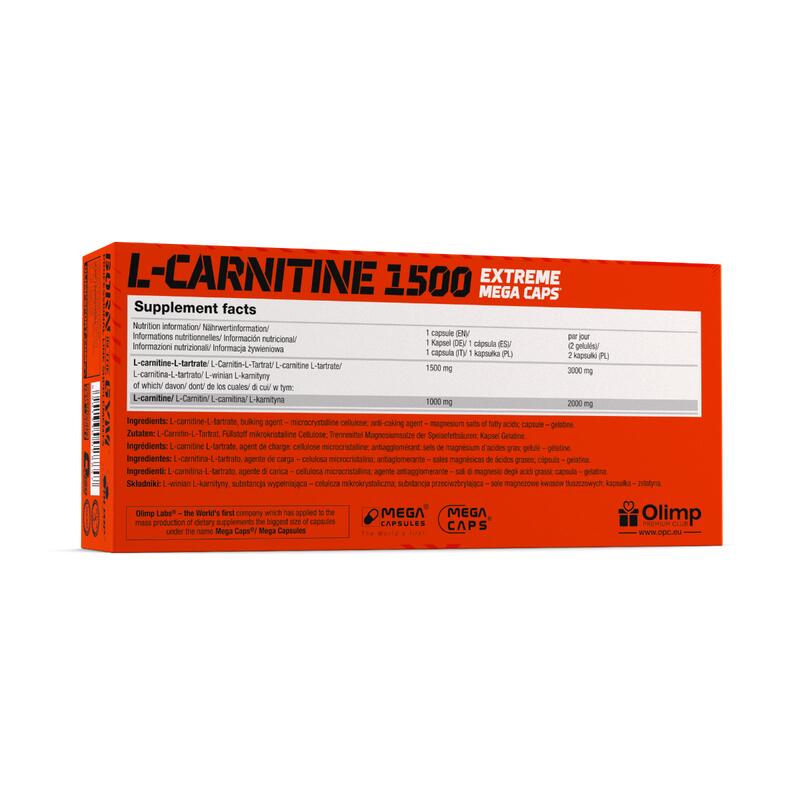 L-Carnitine 1500 Mega Caps - 120 pièces OLIMP SPORT | Decathlon