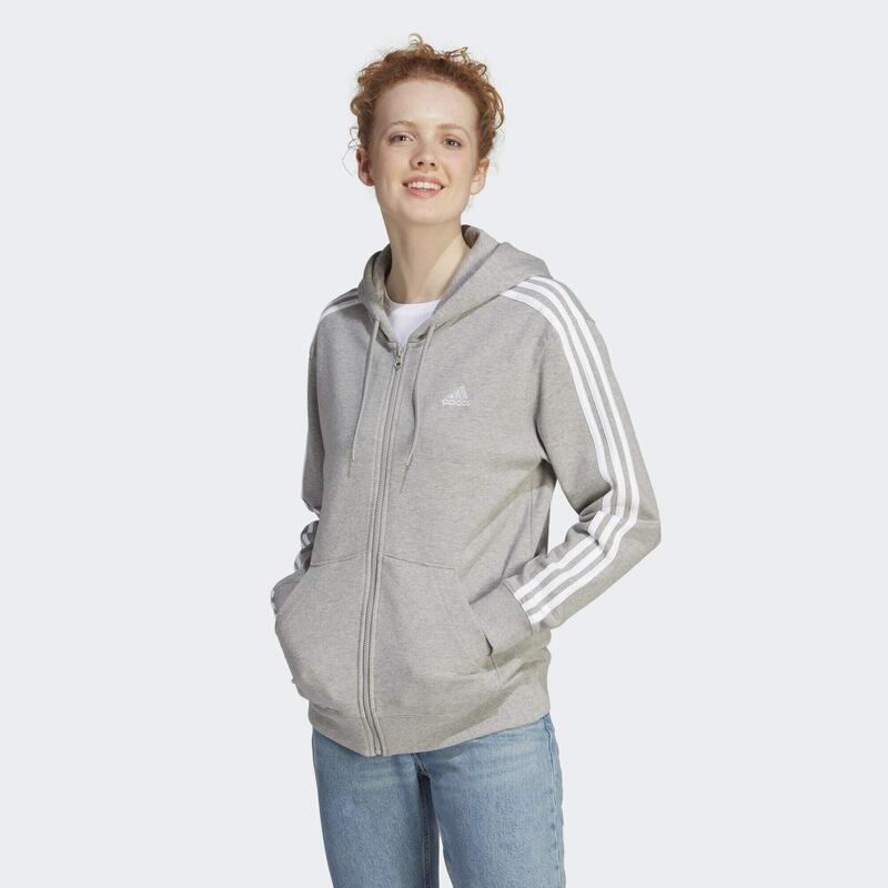 Mikina Essentials 3-Stripes French Terry Regular Full-Zip ADIDAS ...