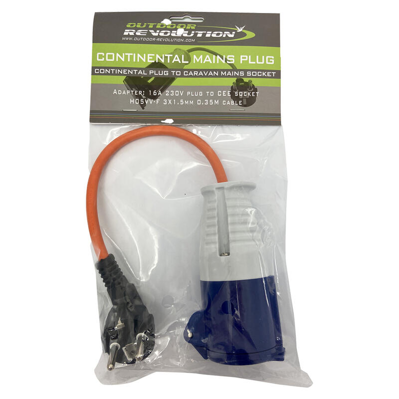 Continental Mains Plug to Caravan Mains Socket OUTDOOR REVOLUTION ...