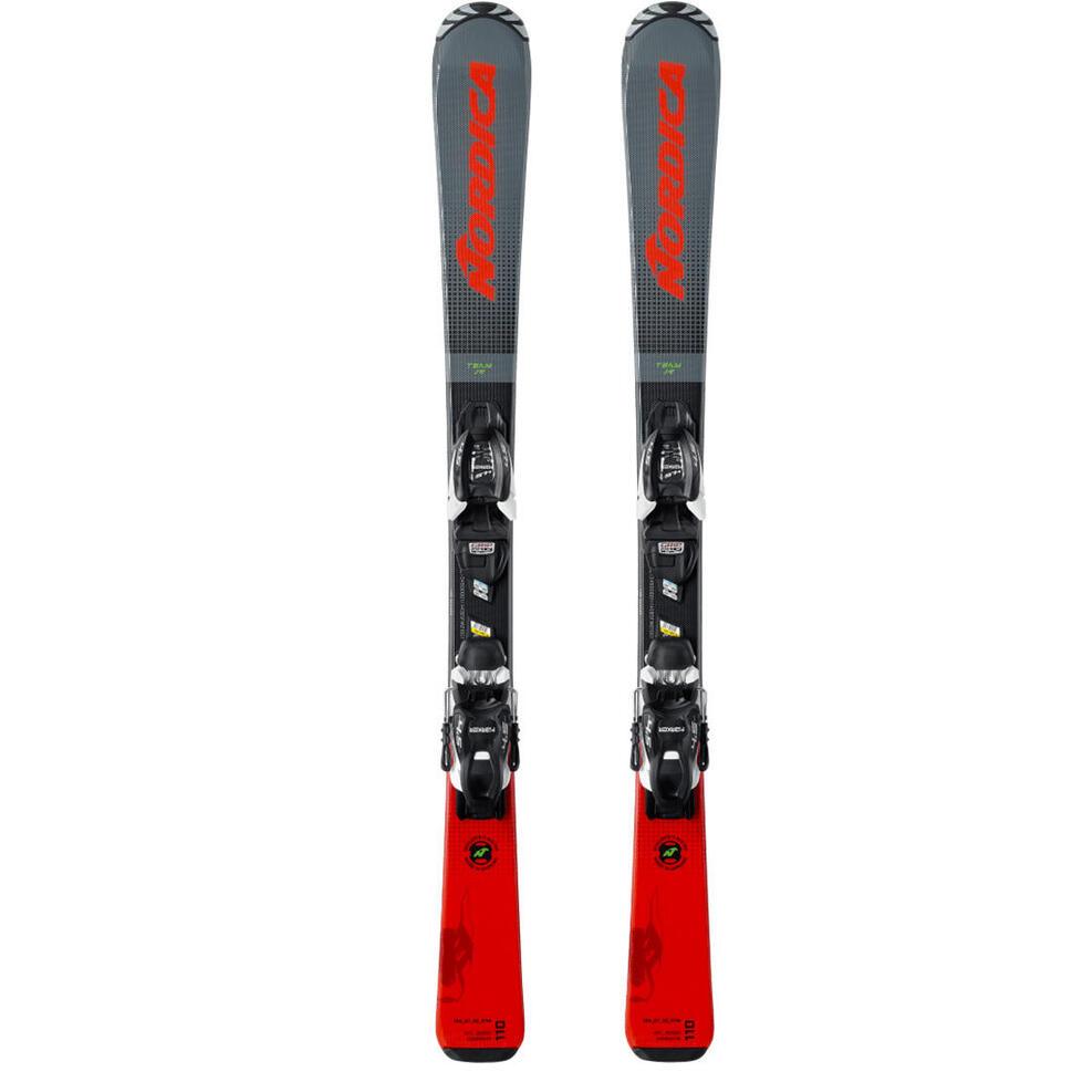 Skis de descente enfants Nordica Team J R + J4.5 FDT gris/rouge 120 cm ...