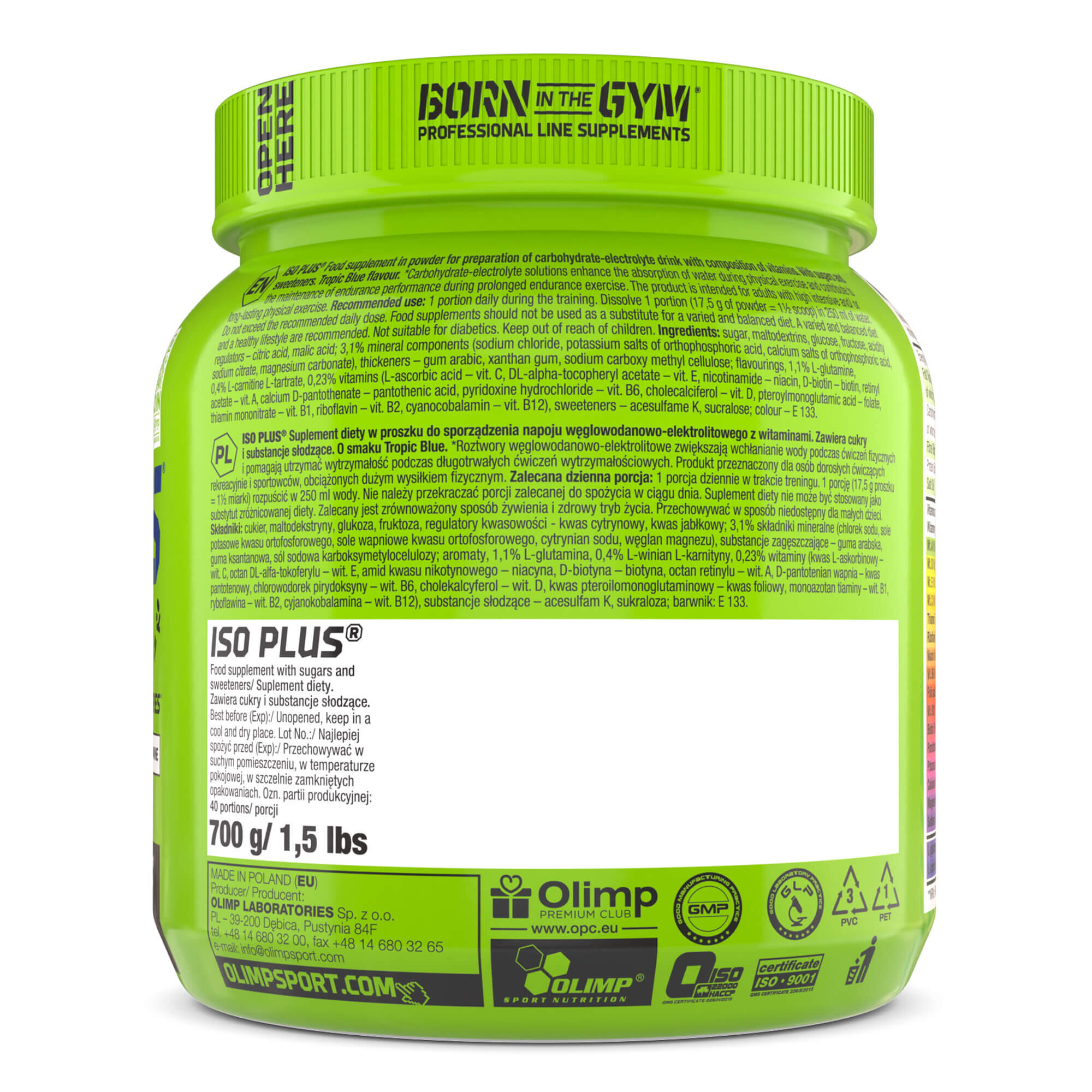 Isotonische Getränke - Iso Plus + L-carnitin (700g) - Orange OLIMP ...