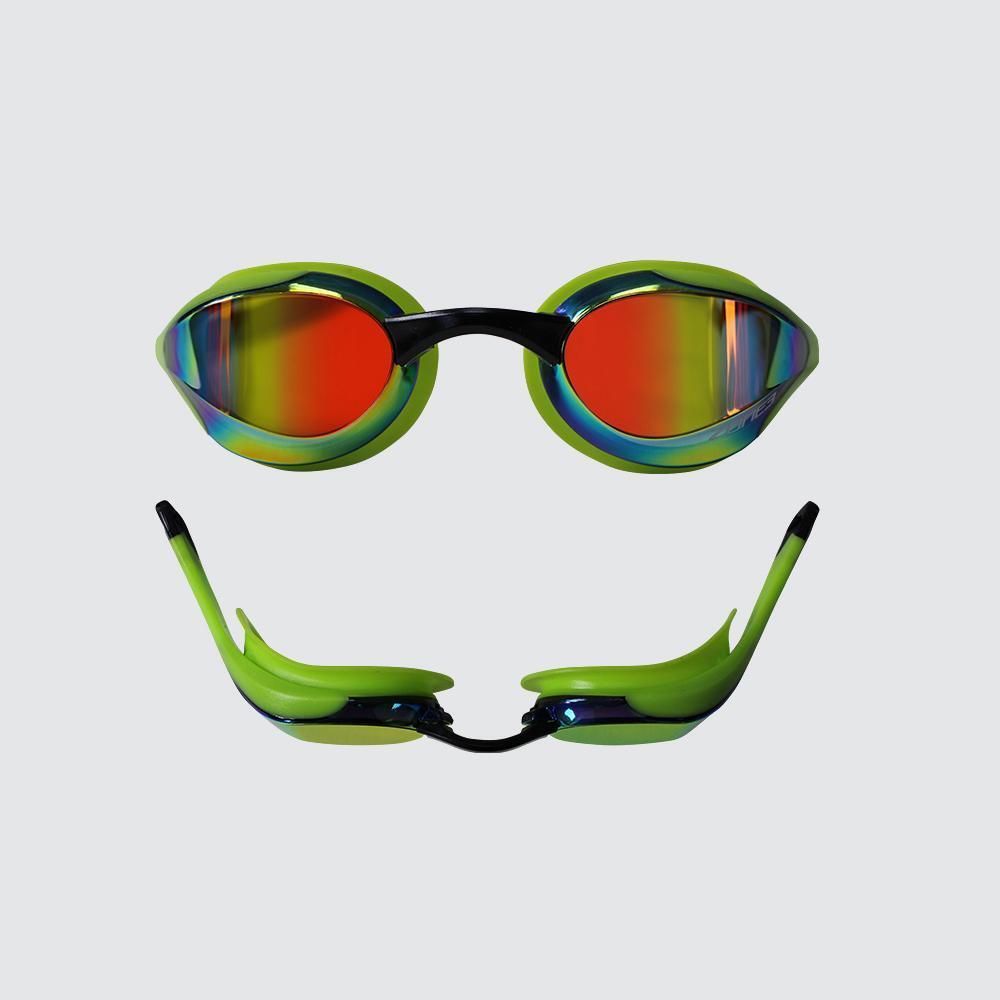 Volare Streamline Racing Swim Goggles Adult MIRROR LENS GREEN/BLACK ...