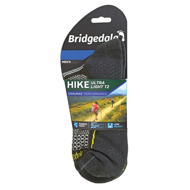 Mens Hiking Ultralight T2 Coolmax Performance Low Cut Socks BRIDGEDALE - Decathlon