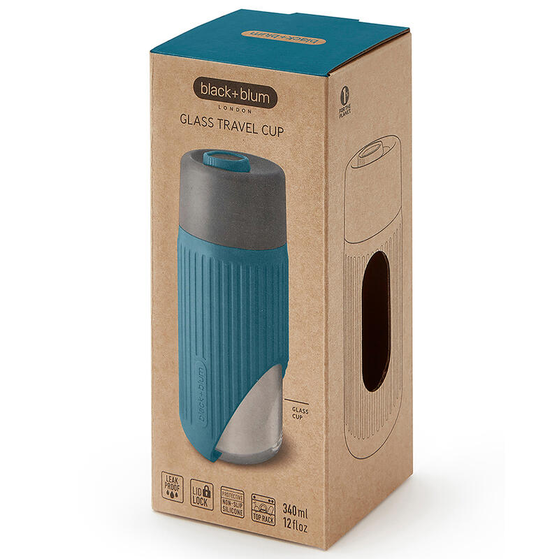Black+Blum Glass Travel Cup 340ml Ocean BLACK + BLUM - Decathlon
