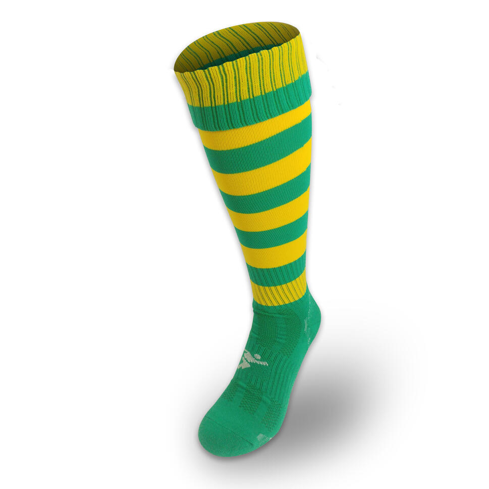 Precision Training Hooped Grn/gold Socks Kids | Decathlon