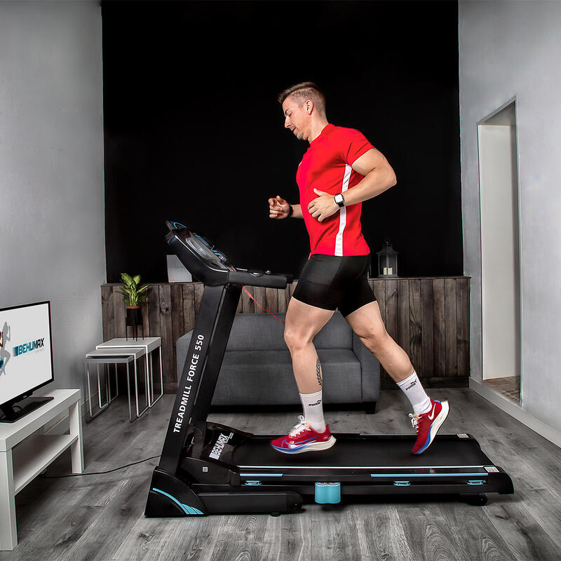 Tapis de course - Treadmill Force 550 noir et bleu BEHUMAX | Decathlon