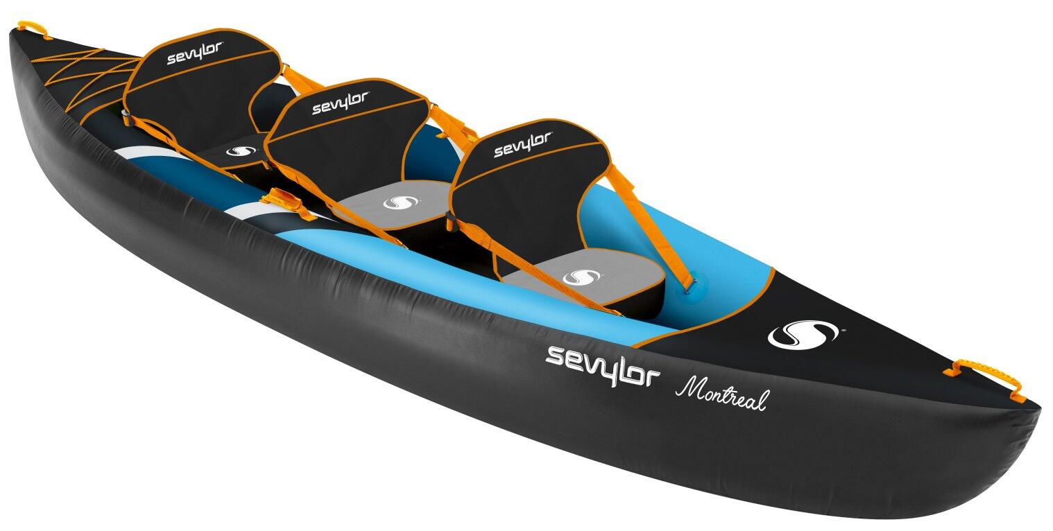 Montreal 3 Person Inflatable Kayak Kit With Buoyancy Aids Paddles And Hp