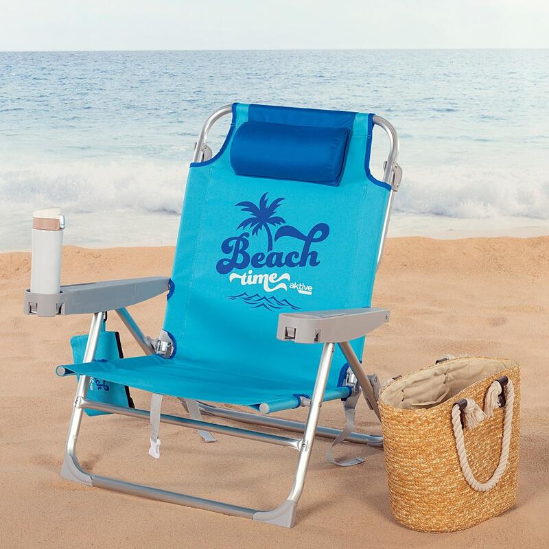 AKTIVE - Chaise Pliante Haute Anti-Basculement. Chaise de Plage Bleu ...