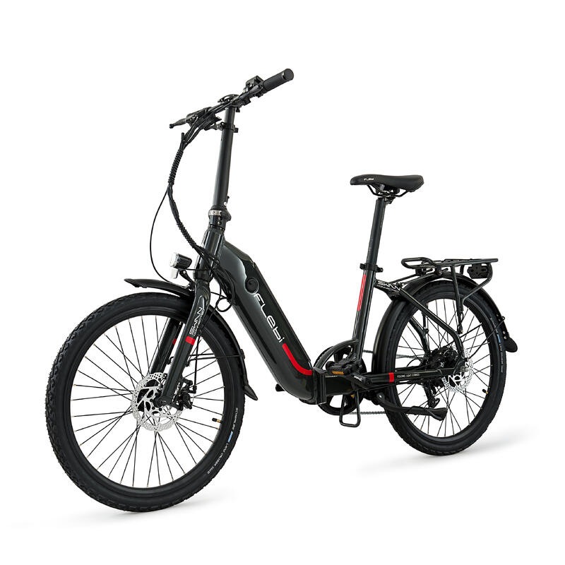 Vélo de ville électrique pliant Swan 24" grey | Autonomie 70km ...