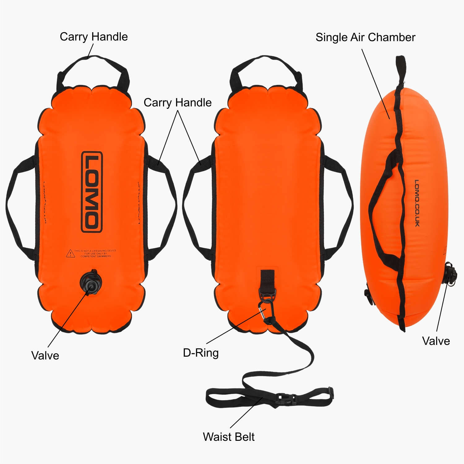 Lomo Swimming Tow Float - Orange LOMO | Decathlon