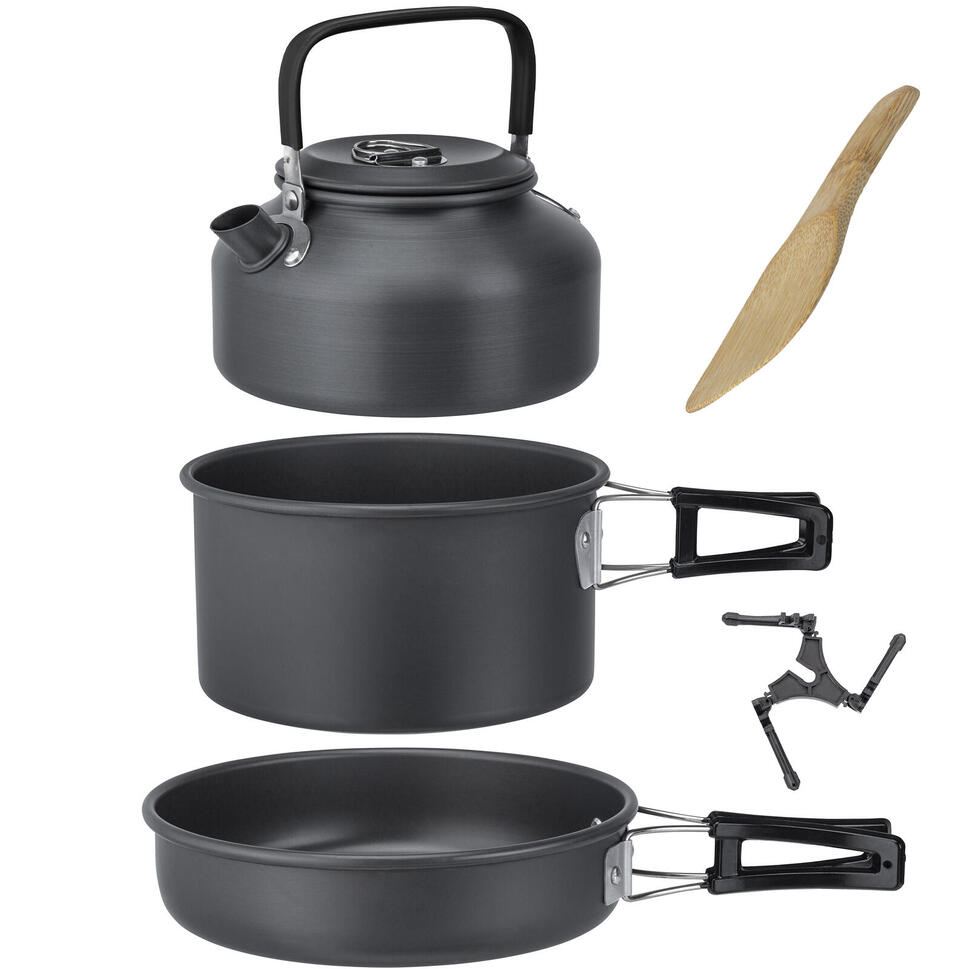 Set de cuisine camping Packpot Ultralite 18 casserole poêle bouilloire alu BRUNNER | Decathlon