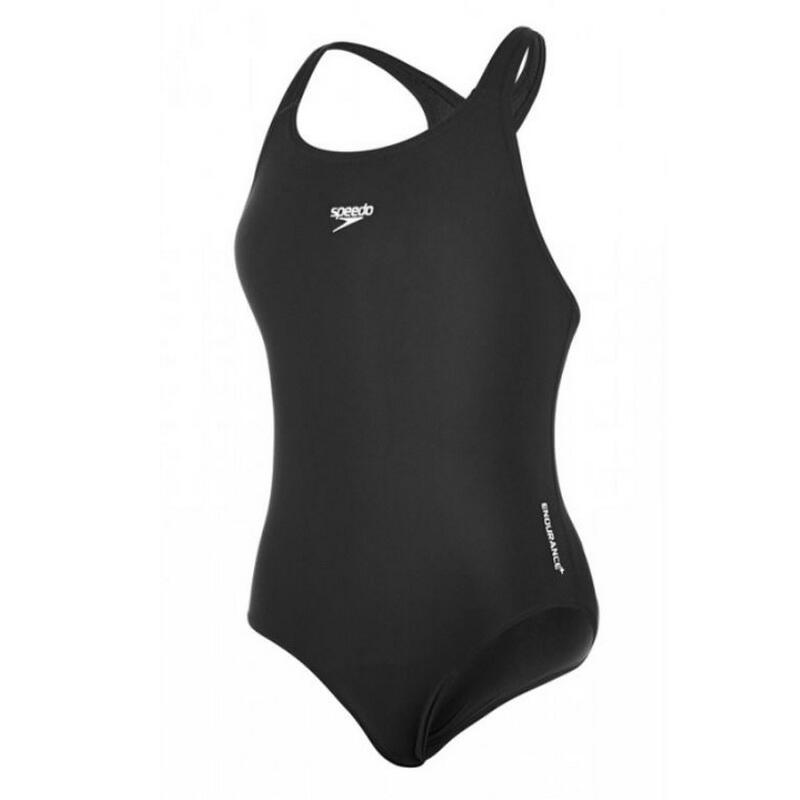 Girls Medalist Eco Endurance One Piece Swimsuit Black White Speedo