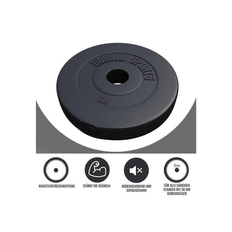 Disque en plastique de 1,25kg à 15 KG - 50/51mm GORILLA SPORTS | Decathlon