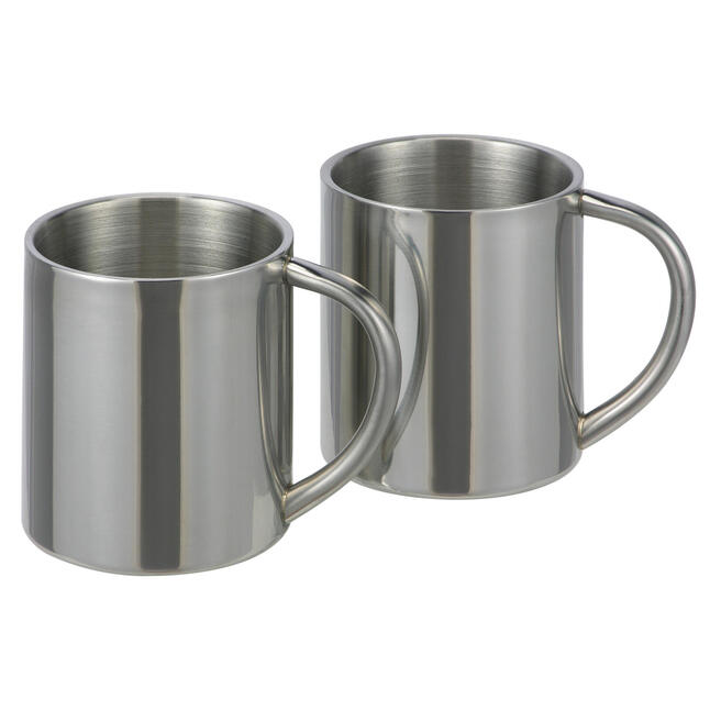 2 x inox Camping mug set café tasse double paroi HI | Decathlon
