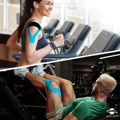 3 cintas kinesiológicas axion | azul, beige y negro | Decathlon