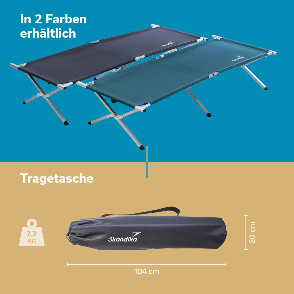 Lit de Camp Vuoma - lit d'appoint xxl Camping Pliant - 210 x 75 cm ...