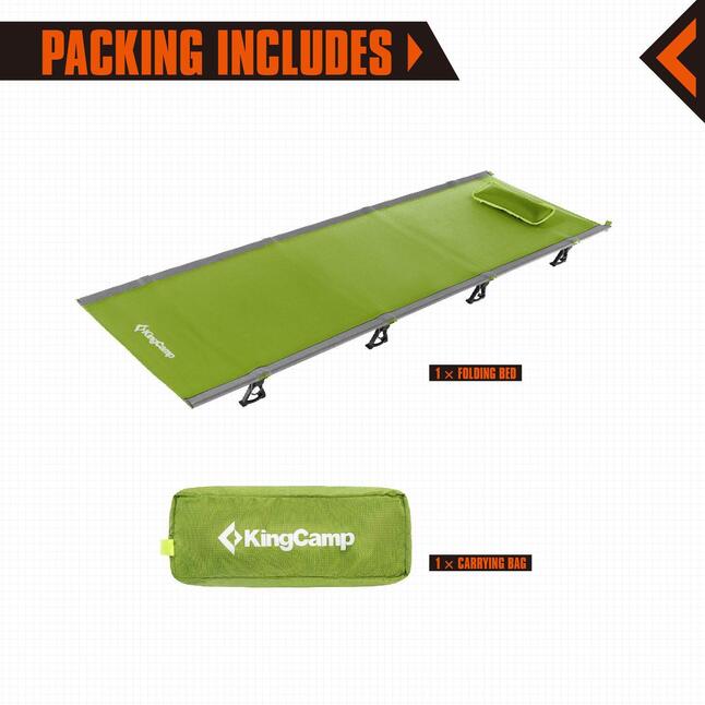 Kempingové skládací lehátko KING CAMP Ultralight Cot - zelené KINGCAMP ...