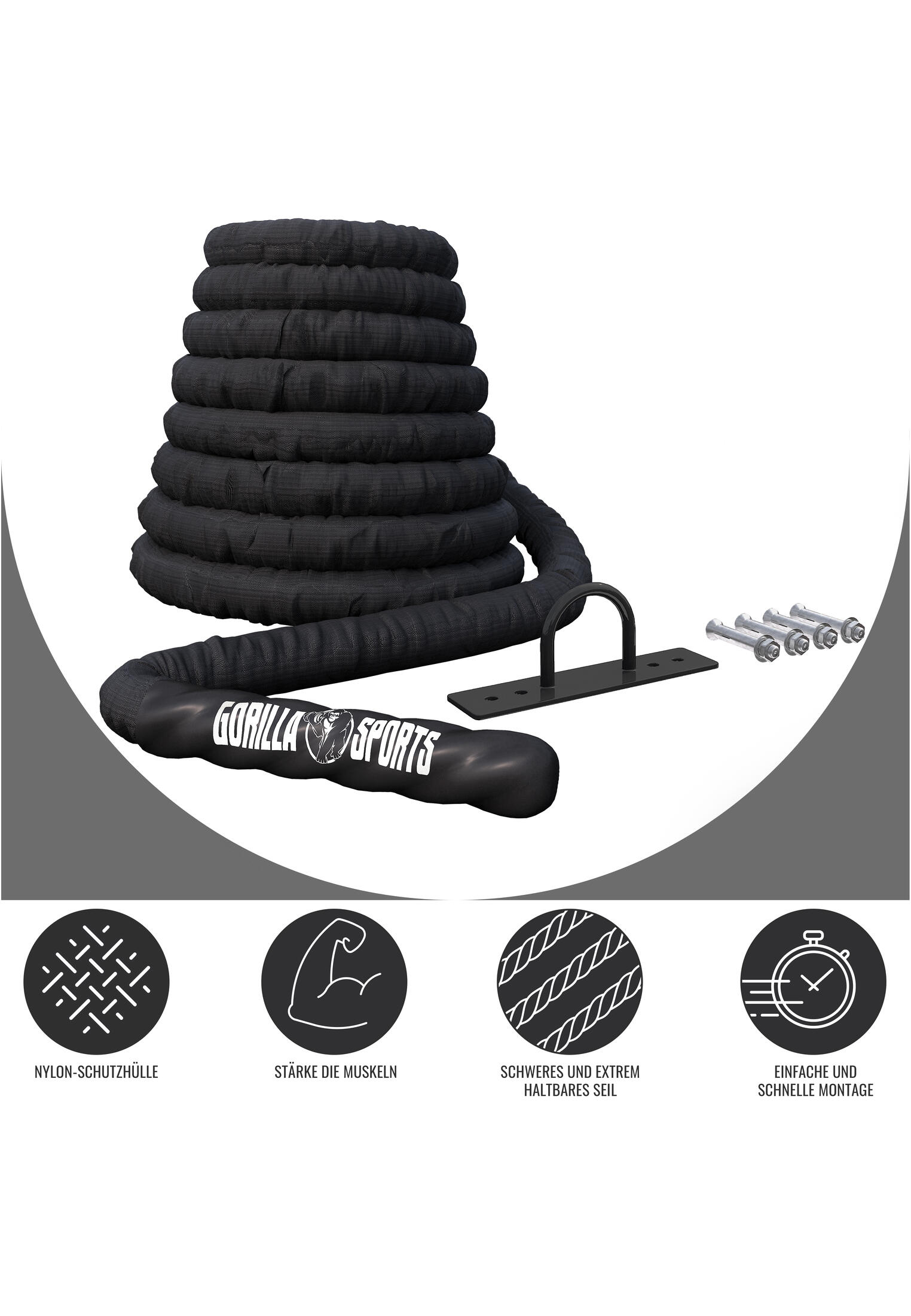 Power Rope - Incl. Muurbeugel - 15 meter - Dikte 38 mm | Decathlon