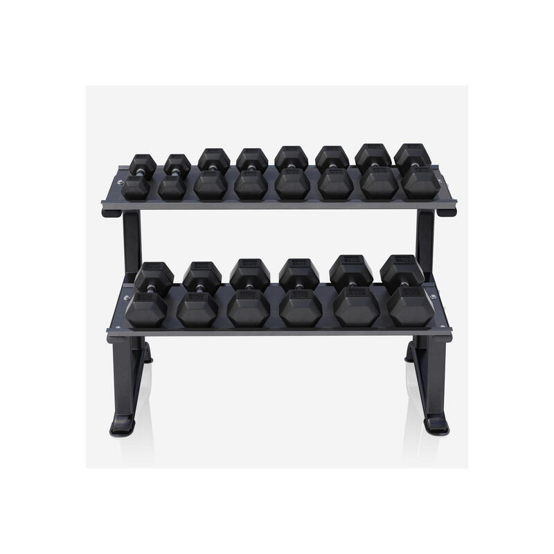 Dumbell rek met 237 kg Hexagon Halters - Opslag rack met Gewichten - 14 ...
