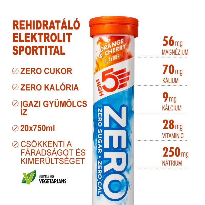 ZERO Sport electrolyte pezsgőtabletta 20db, Meggy/Narancs íz HIGH5 ...