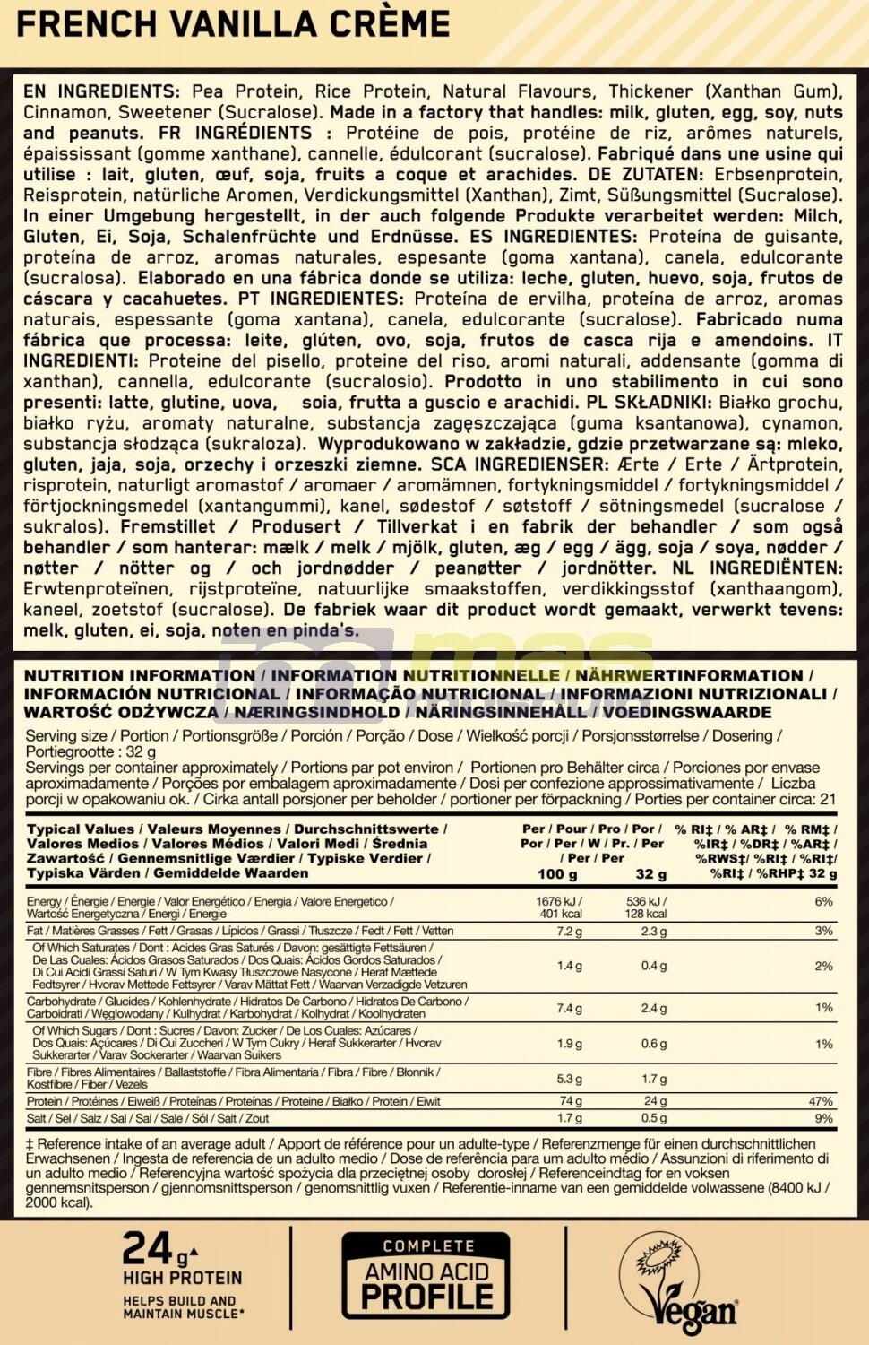 Optimum Nutrition 100% Gold Standard Plant (1.5lbs) Vanilla - Proteins OPTIMUM NUTRITION | Decathlon