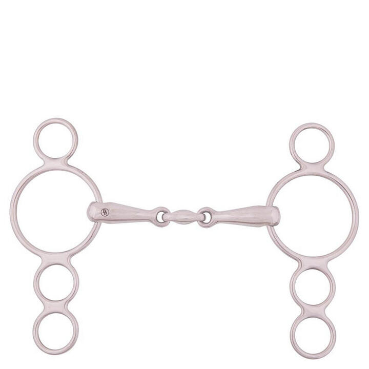 BR 4-rings verstelbaar paardenbit met dubbele roestvrijstalen steel BR ...
