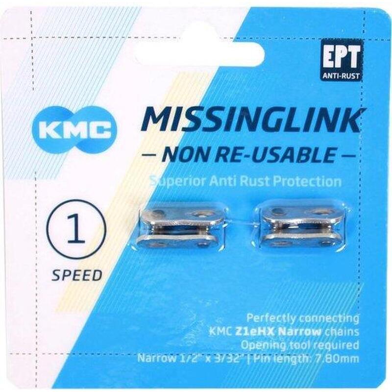 KMC Link Z1eHX NR Étroit EPT - 2m Cadenas pour chaîne de vélo - Noir ...